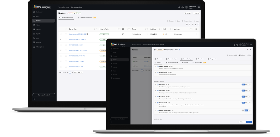 Manage all devices from a single Management Console | AVG